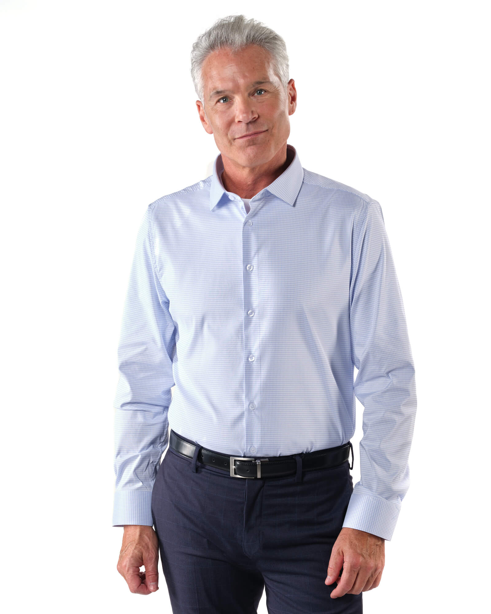 Acuity Grid Executive Slim Fit Dress Shirt | ACUMEN | Shirts That Stay